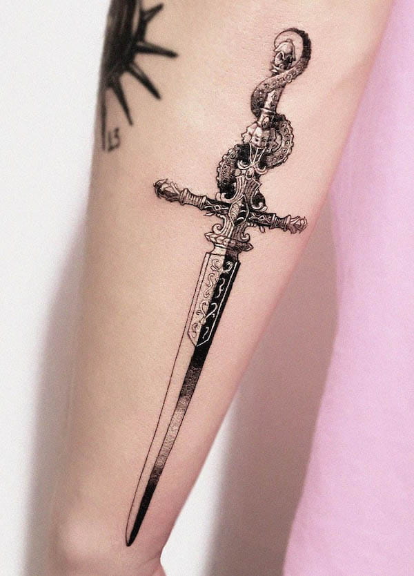 Dagger Tattoo Sacred Heart With Dagger – Tattooed Now